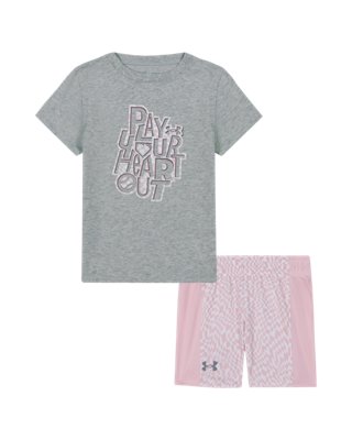UA Play Your Heart Out Mesh Little Girls' Shorts Set | Under Armour