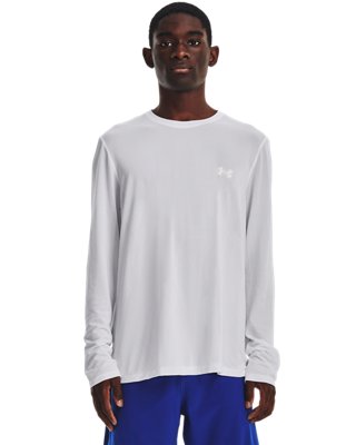 Men's Long Sleeve Workout Shirts in White | Under Armour